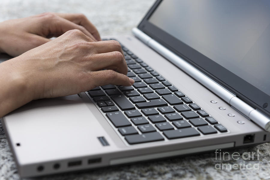 Typing on computer Photograph by Mats Silvan - Fine Art America