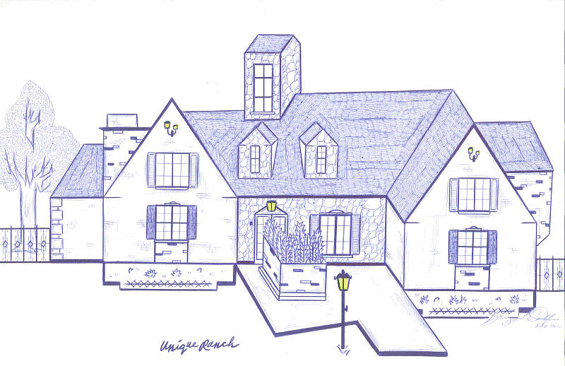 Unique Ranch Drawing by Bryan Cotton - Fine Art America