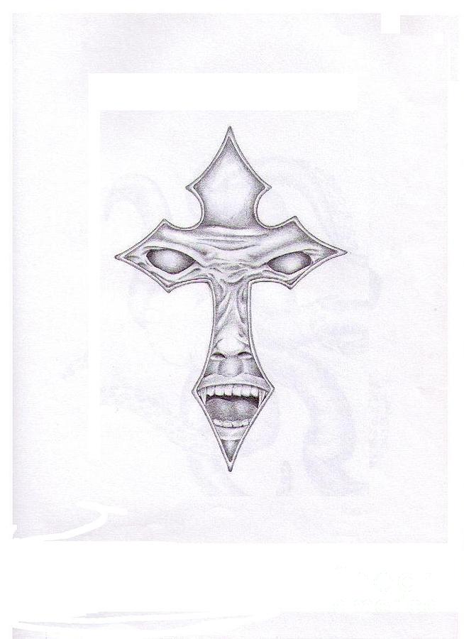 Vampire Crosss Drawing by Garrett Wright - Pixels