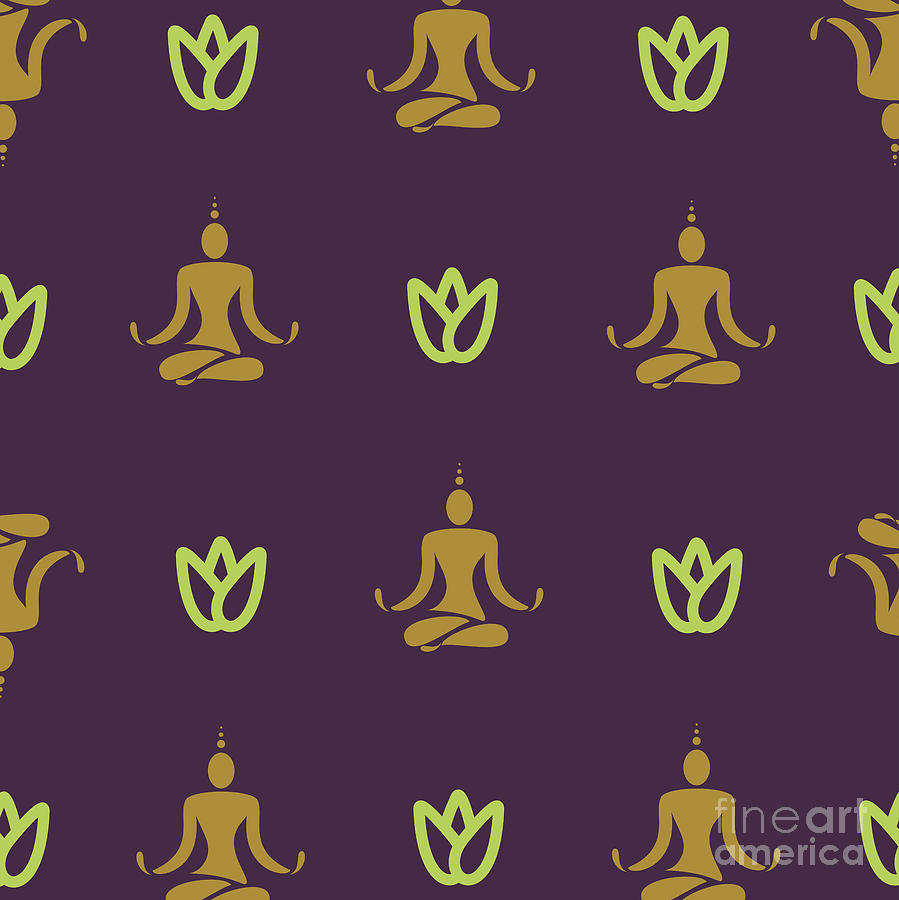 Vector Design Yoga Pose Pattern Digital Art by Mattponchik | Fine Art ...