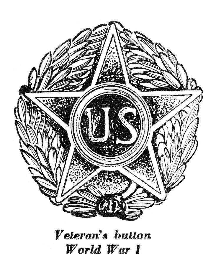 Veteran Button Drawing by Granger - Fine Art America