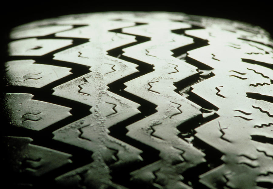 View Of The Tread Pattern Of A Motor Vehicle Tyre Photograph by Ton ...
