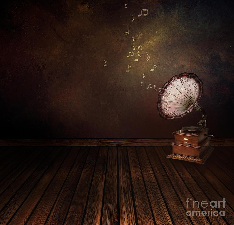 Vintage phonograph on Art abstract background Digital Art by Mythja ... Vintage phonograph on Art abstract background Digital Art by Mythja ...