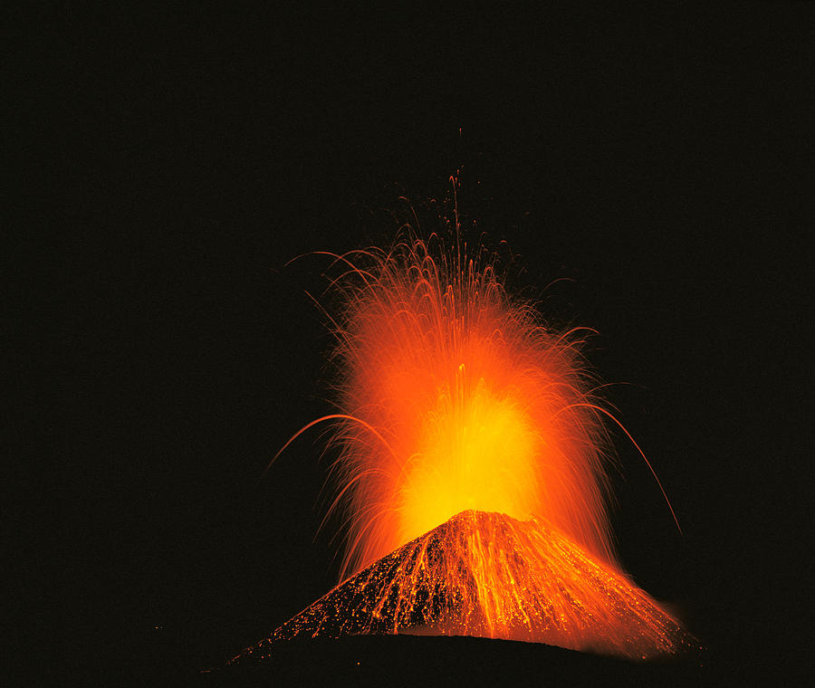 Volcano Exploding Lava Photograph by Panoramic Images | Fine Art America