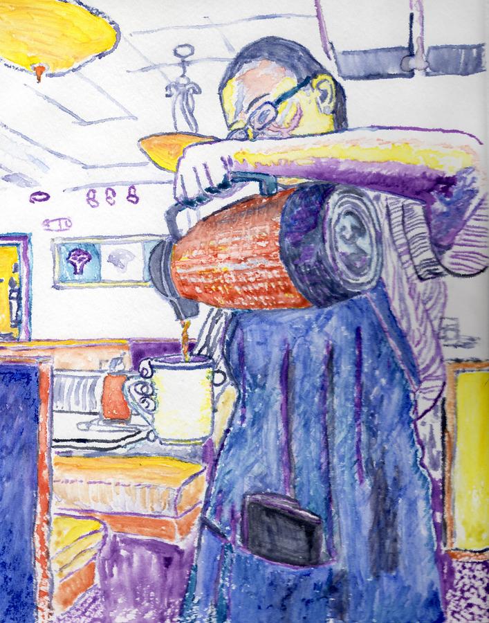 Waitress Digital Art by Peter Cochran - Fine Art America