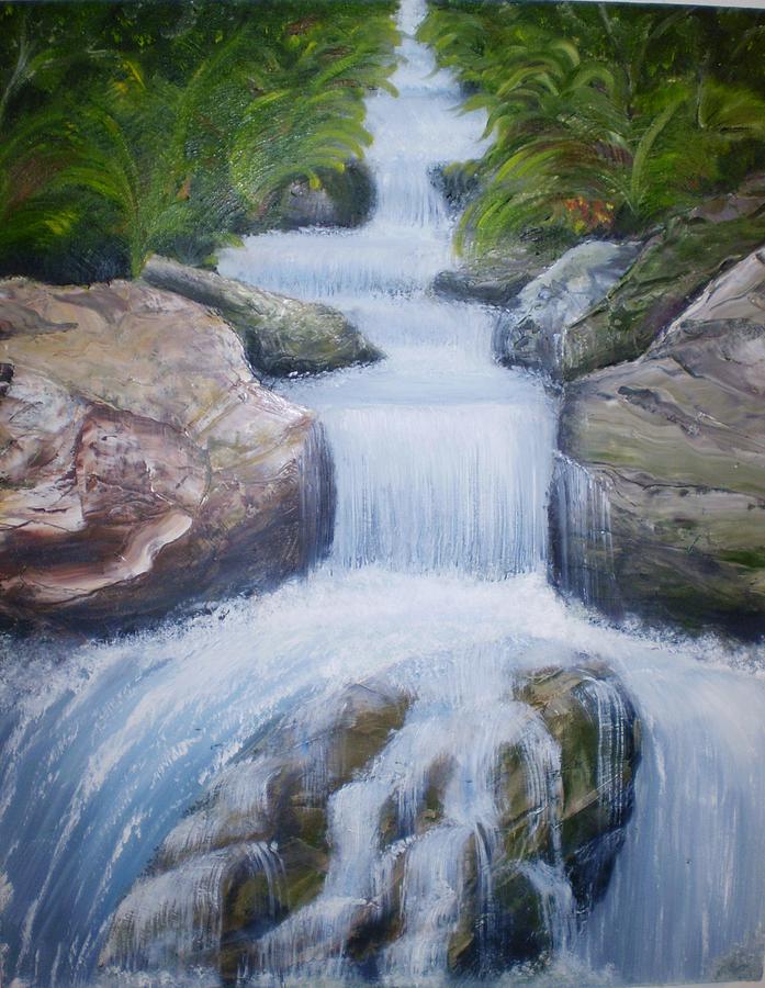 Water Fall Painting by Paul Danforth - Fine Art America
