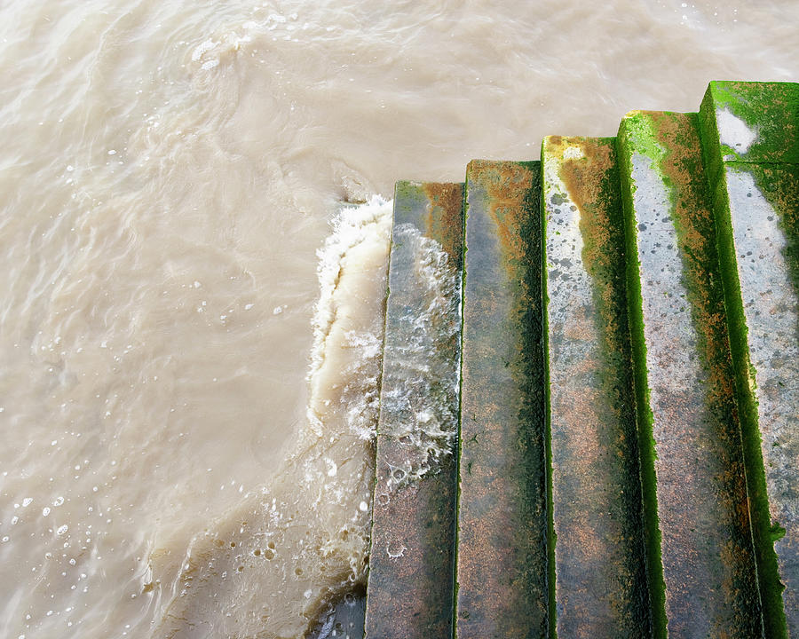 Water Lapping Against Concrete Steps Photograph by Ron Koeberer - Pixels