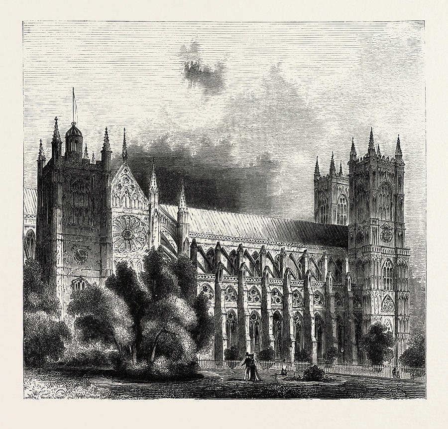 Westminster Abbey, London, Uk. Is A Large Drawing by English School ...