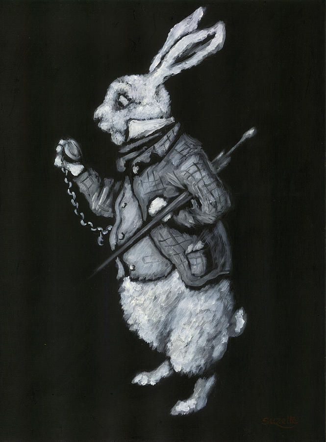 White Rabbit Painting by Suzette Broad | Pixels