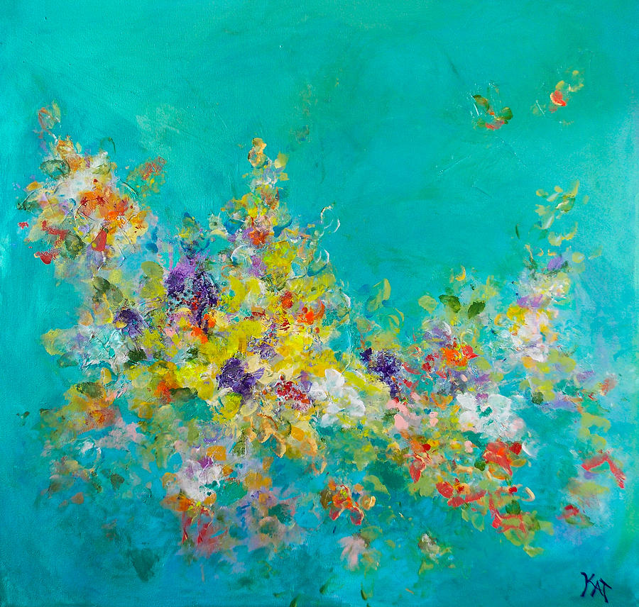 Willows Metalic Acrylic Painting by Kat Ebert - Fine Art America