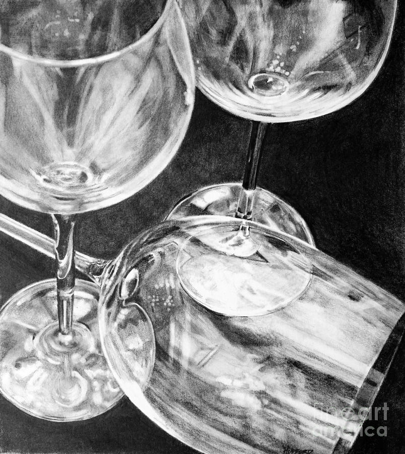 Wine Goblets Drawing by Mark Hufford - Fine Art America