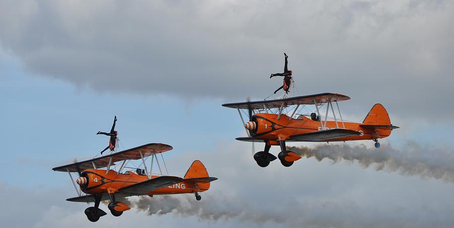 Wingwalking shadow Photograph by Simon Hackett - Fine Art America