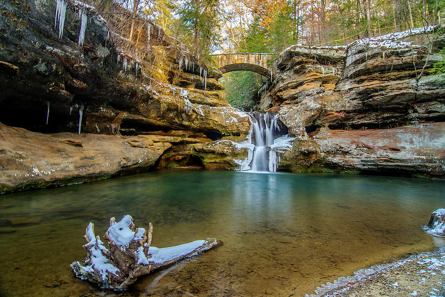 Hocking Hills Winter at Upper Falls Photograph by Robert Powell - Fine ...