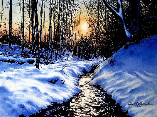 Winter's Reflections Painting by C Buffington - Fine Art America