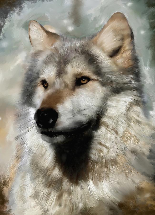 Wolf in Snow Drawing by Ernest Ouvry - Fine Art America