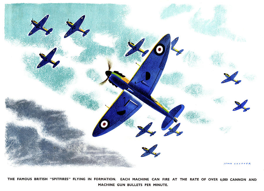 Wwii Spitfires, C1943 Drawing by Granger - Fine Art America