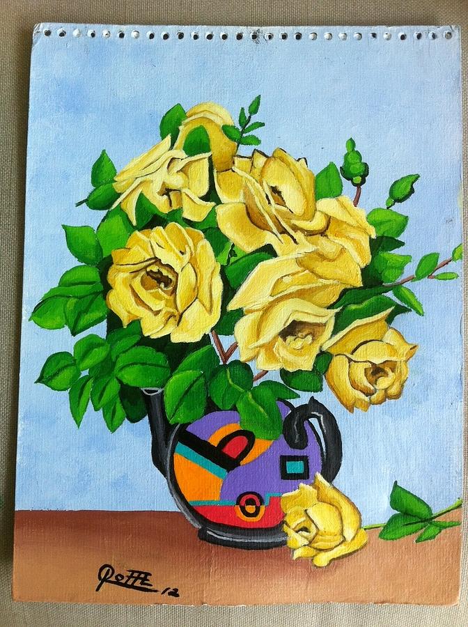Yellow Roses Painting by Sergio Roffe - Fine Art America