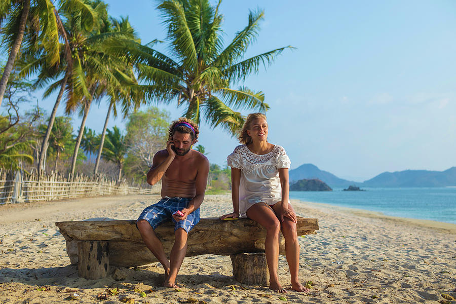 Yong Man And Woman At The Beach.west Photograph by Konstantin Trubavin - Fine Art America