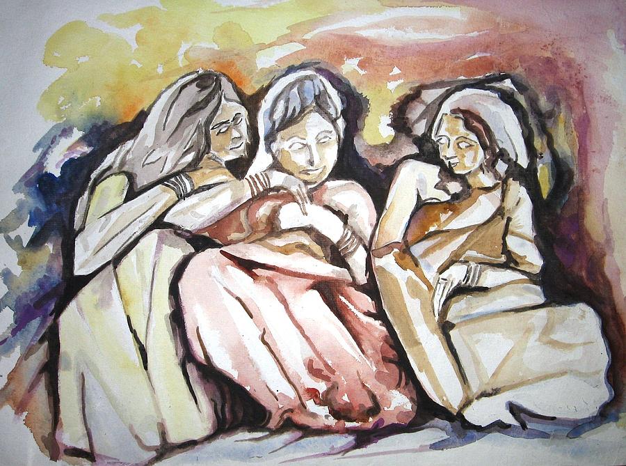 ..Chit-chat Painting by Nishit Dey - Fine Art America