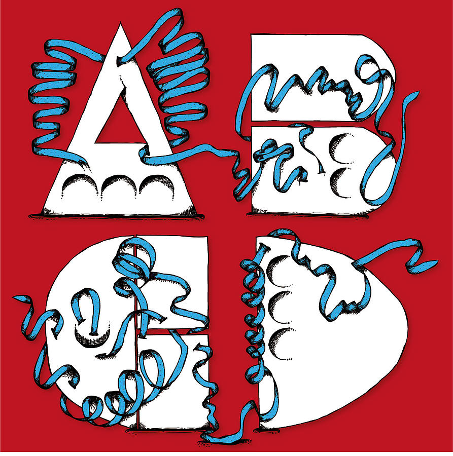 Abstract ABCD Drawing by Ms Mac - Fine Art America