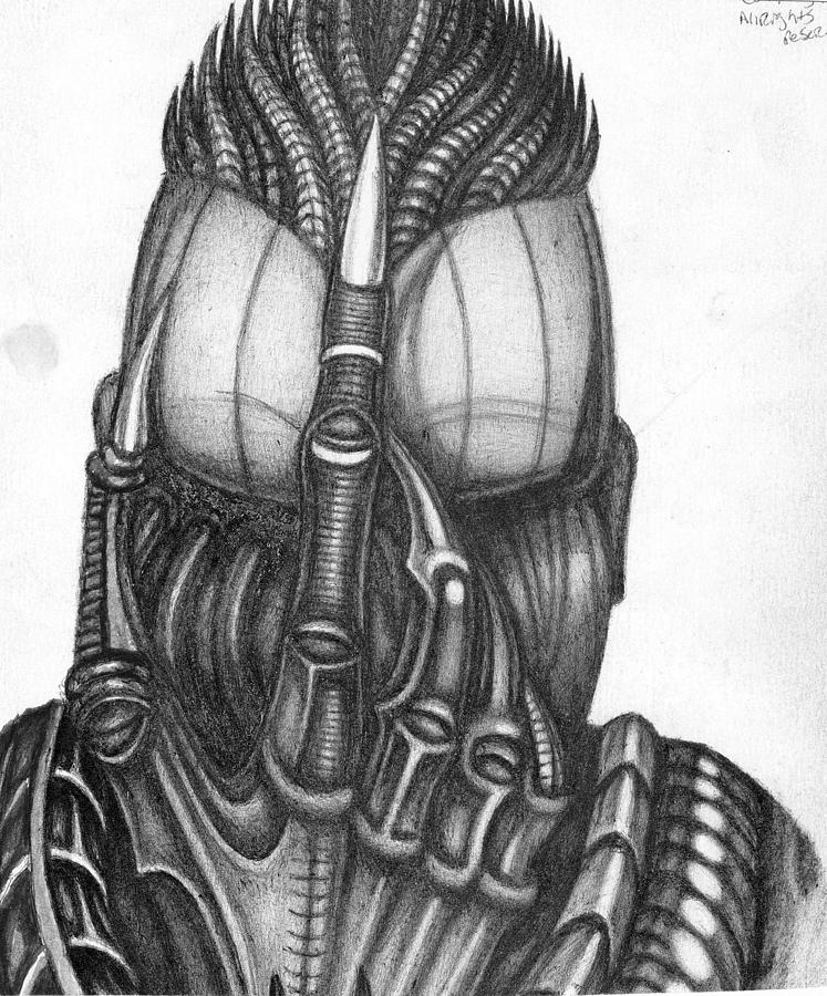 Alien Drawing by Mike Distel - Fine Art America