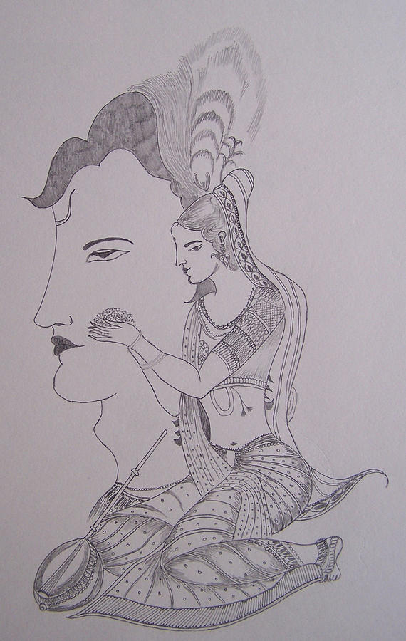 Devotion Drawing by Nabyendu Kumar - Fine Art America