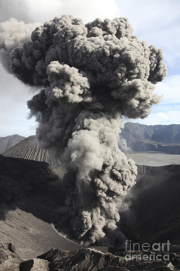 Eruption Of Ash Cloud From Crater Photograph by Richard Roscoe - Fine ...