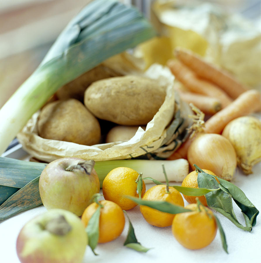 Organic Fruits And Vegetables Photograph by David Munns - Pixels
