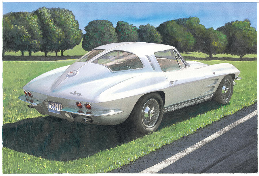 1963 Split Window Corvette Painting by Rod Seel - Fine Art America