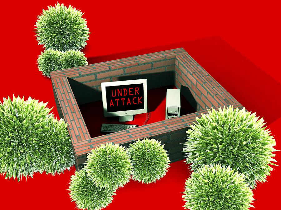 Computer Virus Attack, Computer Artwork Photograph by Christian Darkin ...