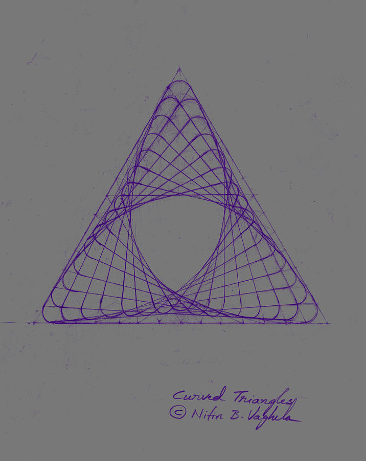 Curved Triangles Drawing by Nitin Vaghela | Fine Art America