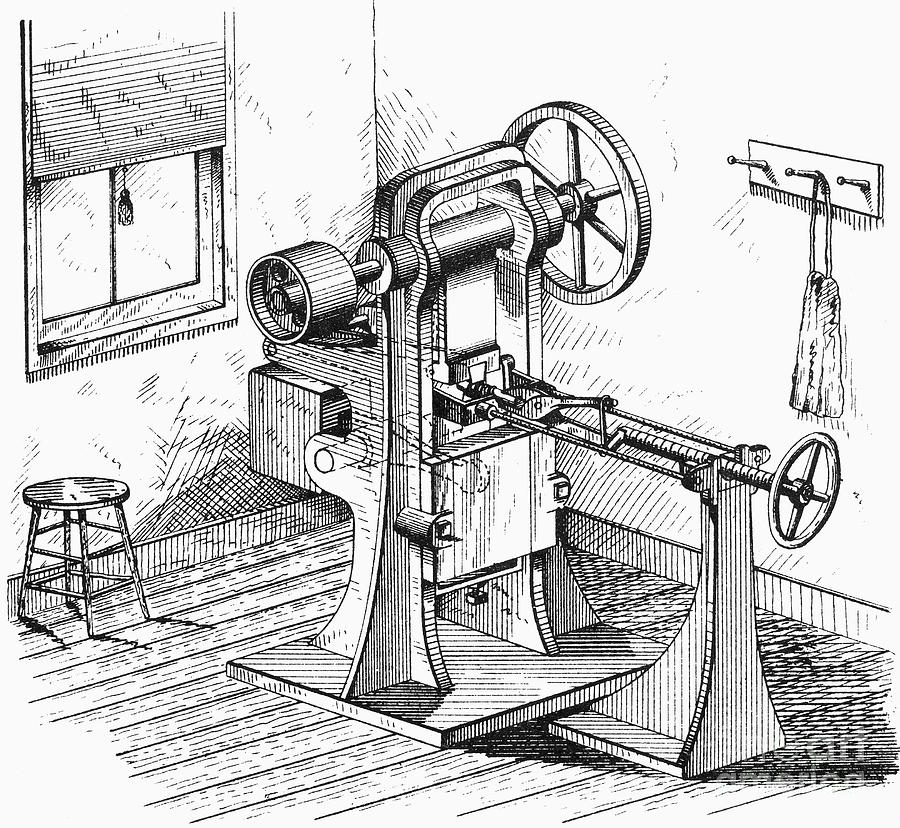 Screw-making Machine Photograph by Granger
