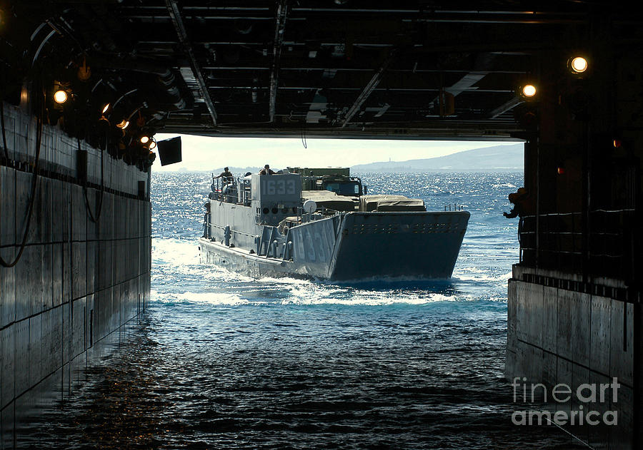 A Navy Landing Craft Utility Approaches Photograph by Stocktrek Images ...