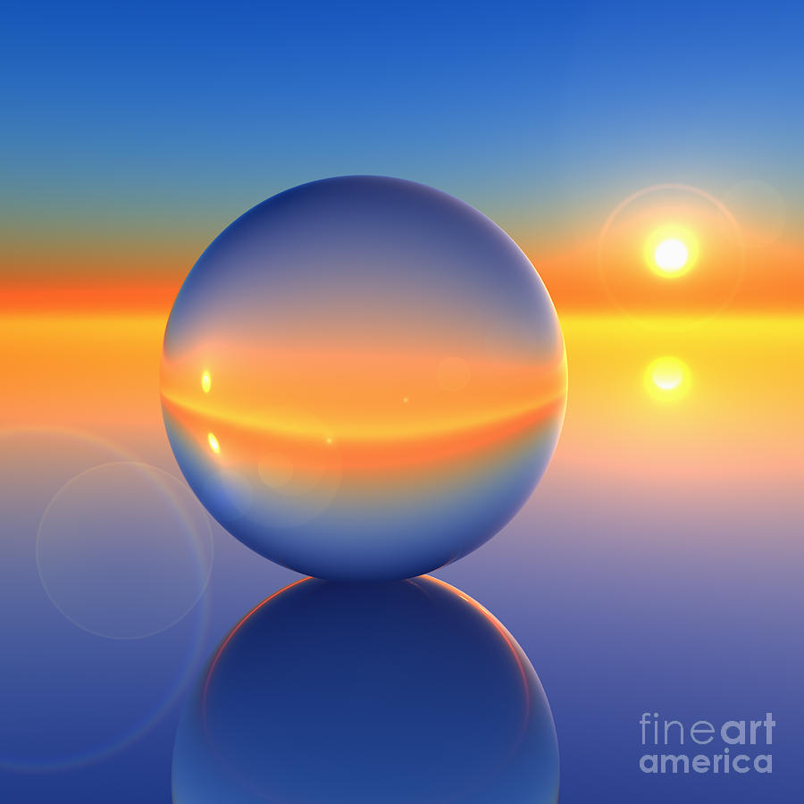 Abstract Crystal Ball on Future Horizon Digital Art by Dan Collier ...