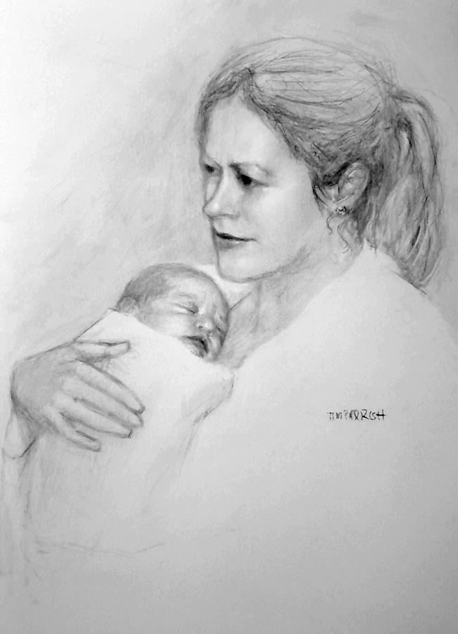 Alison and daughter Drawing by Tim Parrish - Fine Art America
