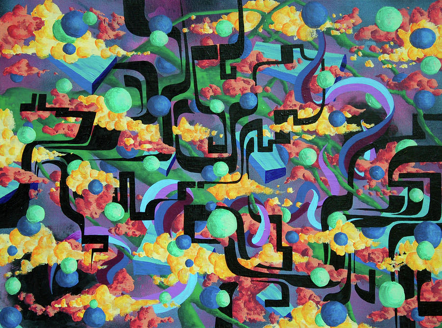 Ancient Coding Painting - Ancient Coding Fine Art Print