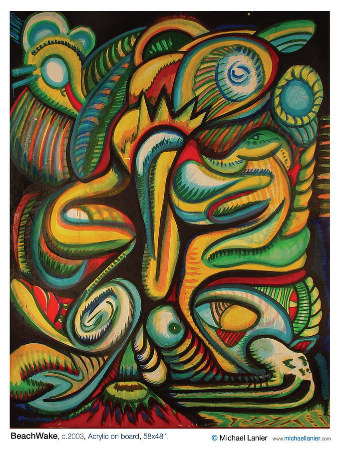 Beach Wake Painting by Michael Lanier | Fine Art America