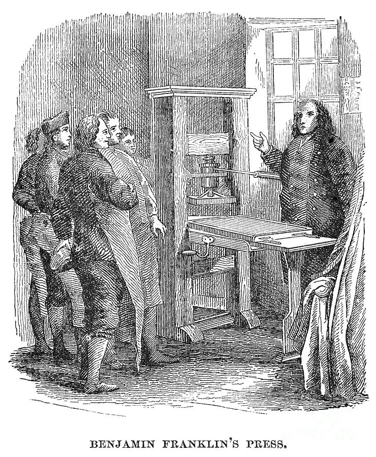 Benjamin Franklins Press Photograph by Granger - Fine Art America