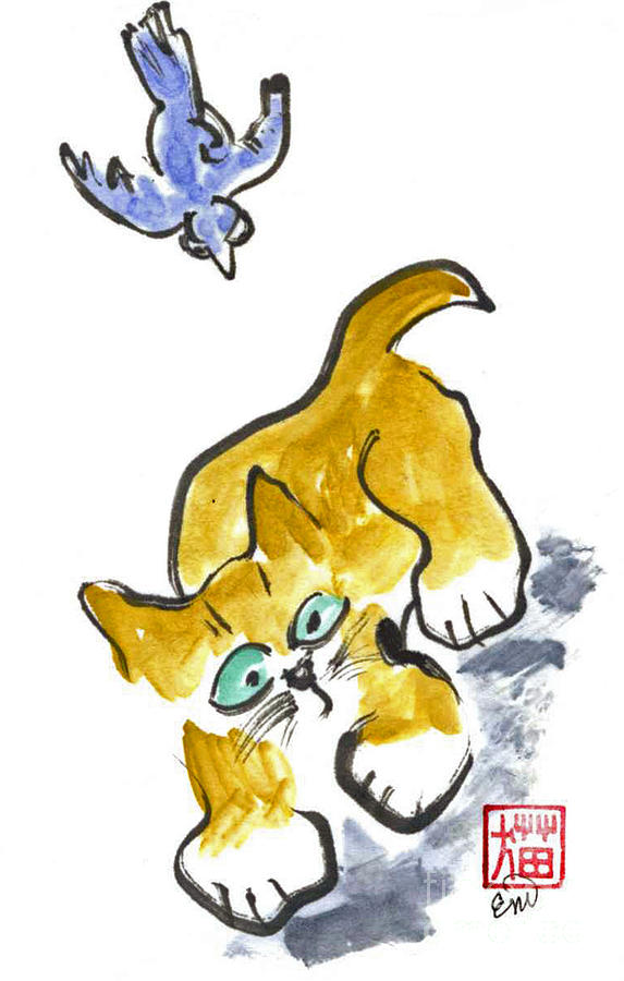 Bird Attack Painting by Ellen Miffitt - Fine Art America