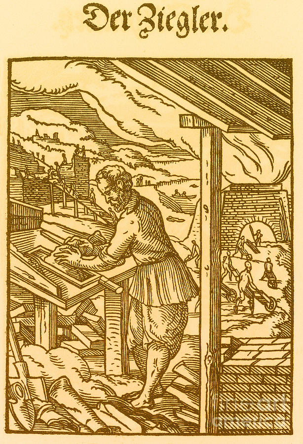 Brick Maker, Medieval Tradesman Photograph by Science Source - Fine Art ...