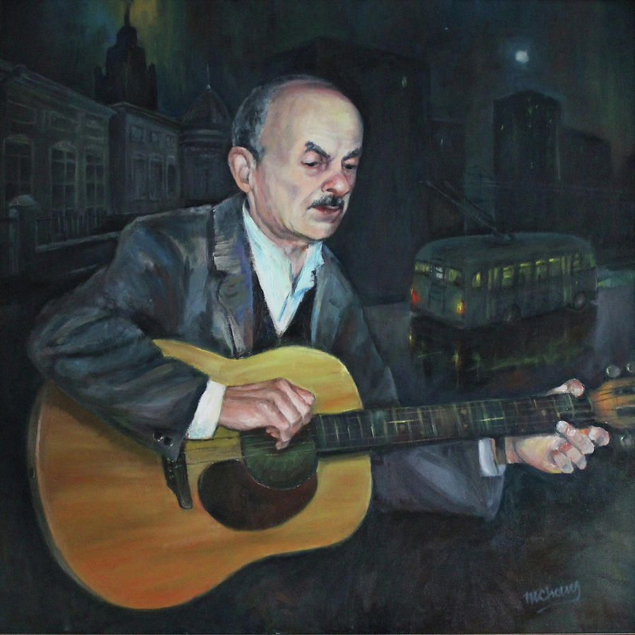 Bulat Okujava Painting by Michael Chausovsky - Fine Art America