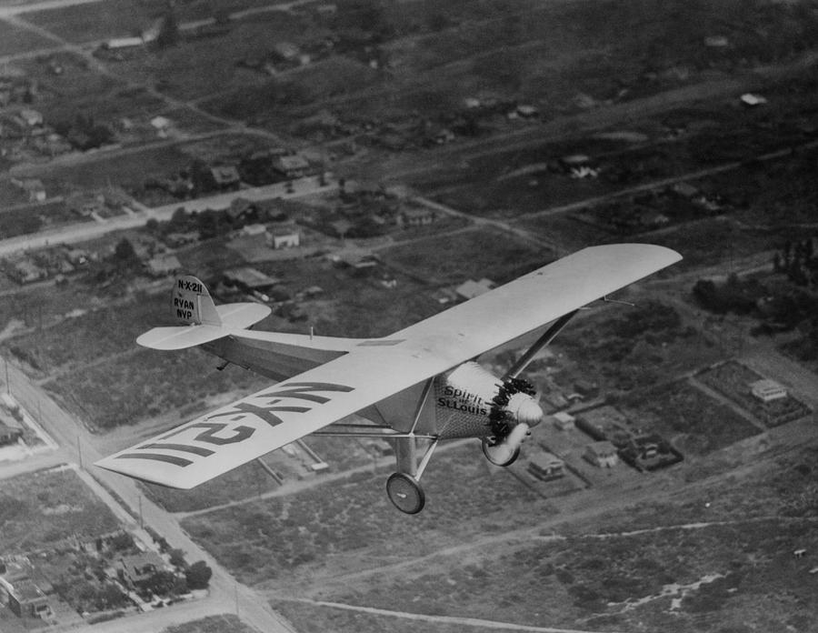 Charles Lindbergh Flying His Plane The by Everett