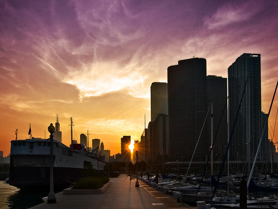 Chicago Sunset Photograph by Patrick Pope | Fine Art America