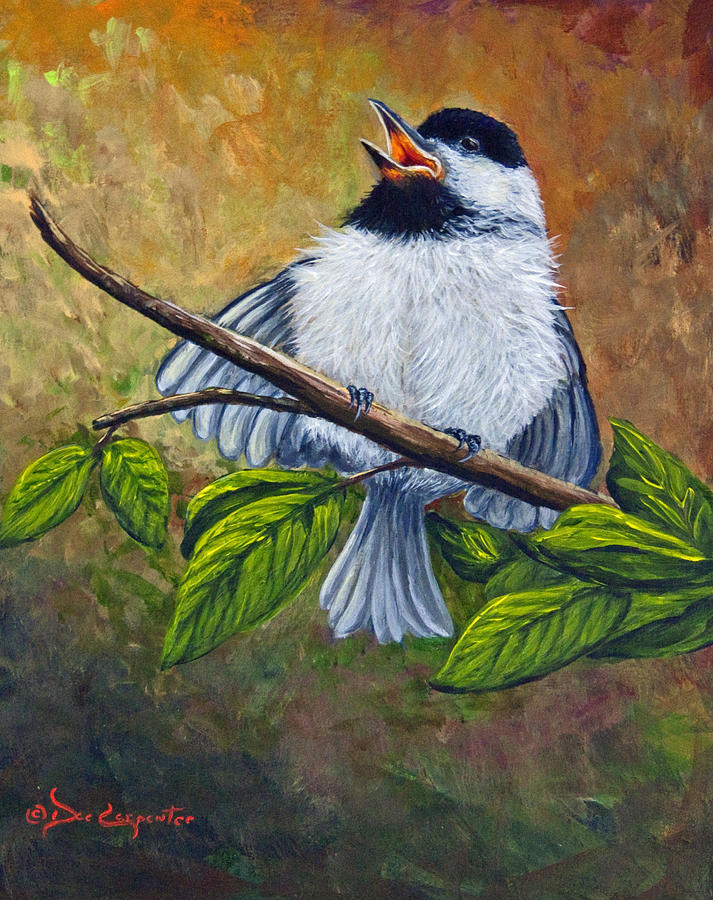 Chickadee Study 2 Painting by Dee Carpenter - Fine Art America