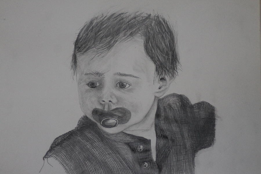 Child With Pacifier Drawing by Ralph Hecht - Fine Art America