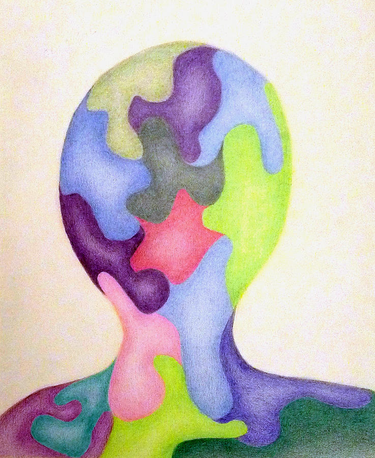 Colored Man Drawing by Linda Pope - Fine Art America