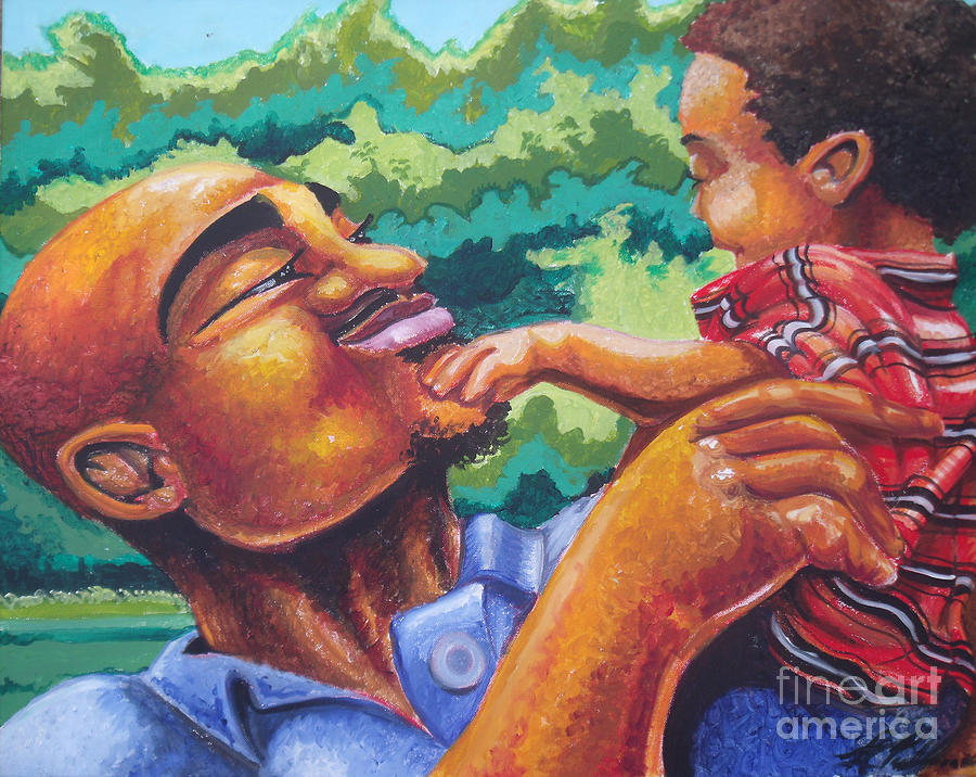 Daddy Really Loves Me Painting by Reshada Pullen - Fine Art America