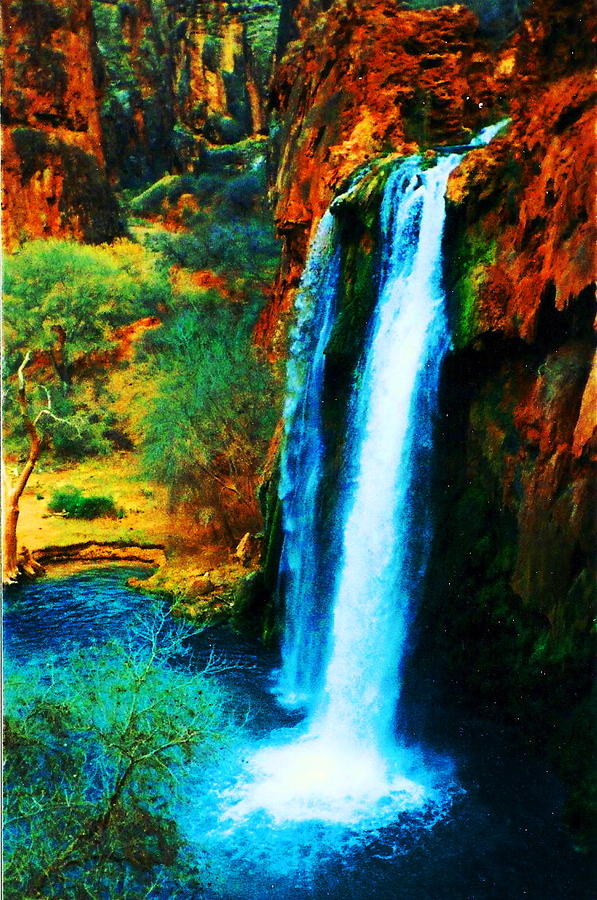 Deep canyon waterfall Photograph by Blb Bascomb - Fine Art America