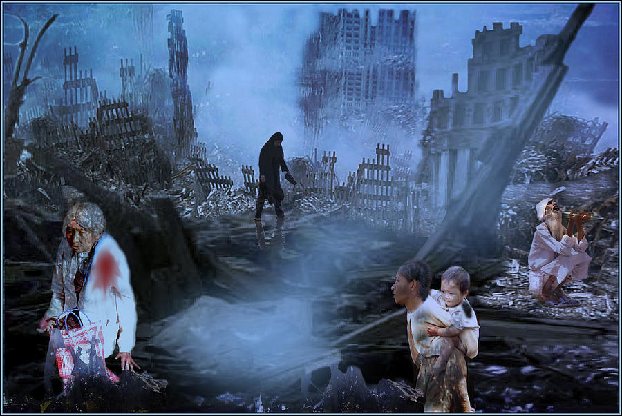 Destruction Mixed Media by E Kraizberg - Pixels