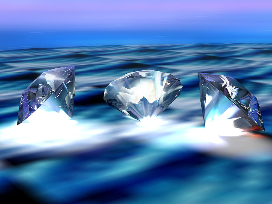 Diamonds, Computer Artwork by Science Photo Library